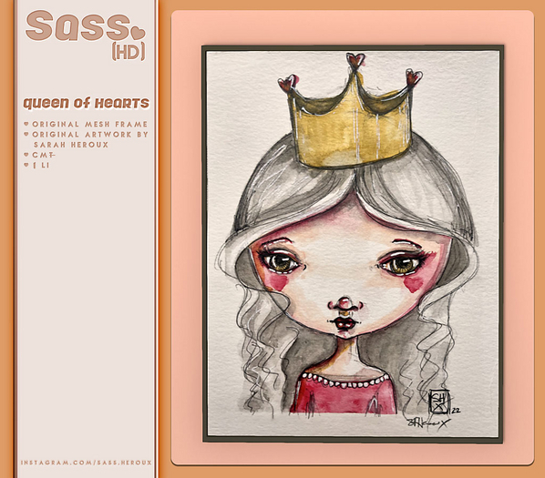 Second Life Marketplace - sass [hd] original artwork / queen of hearts